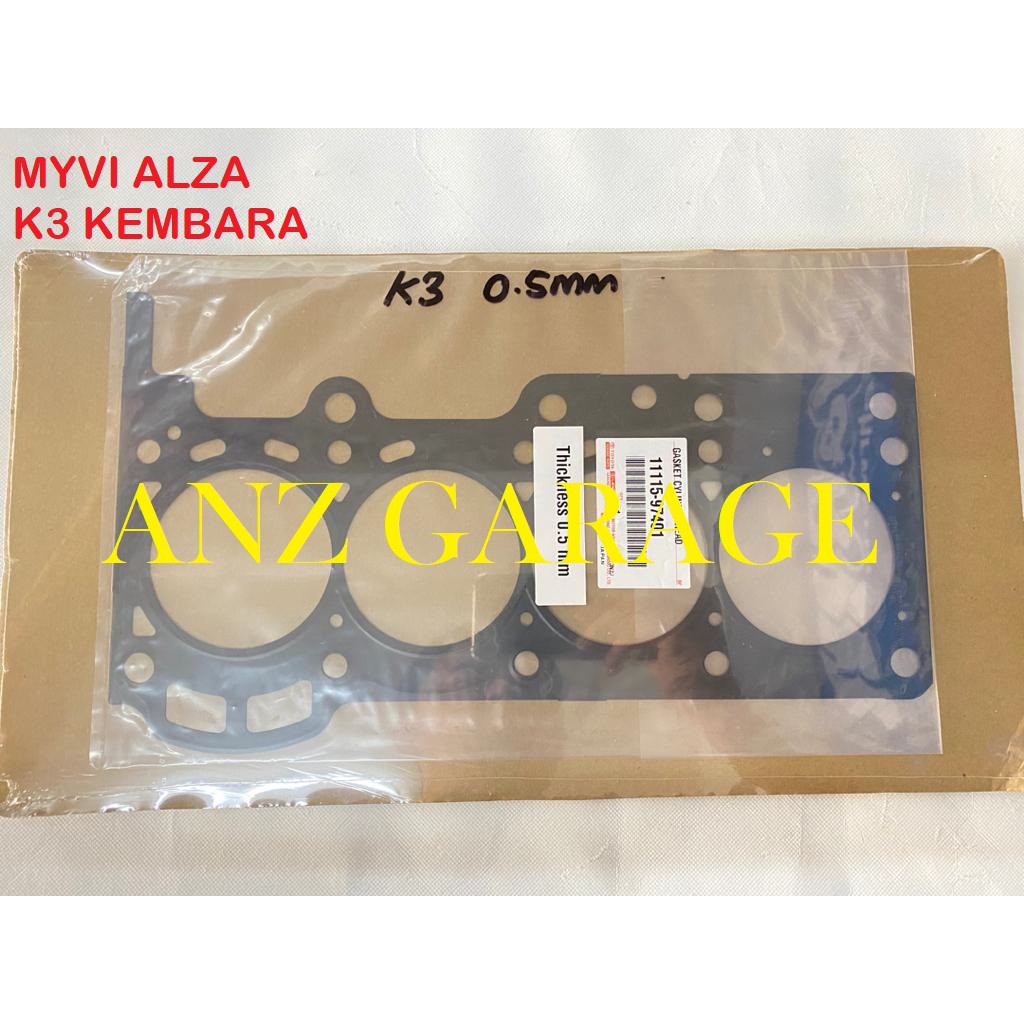 MYVI ALZA KEMBARA METAL HEAD GASKET 0.5MM 1.2MM K3 3SZ YRV K3VET ...