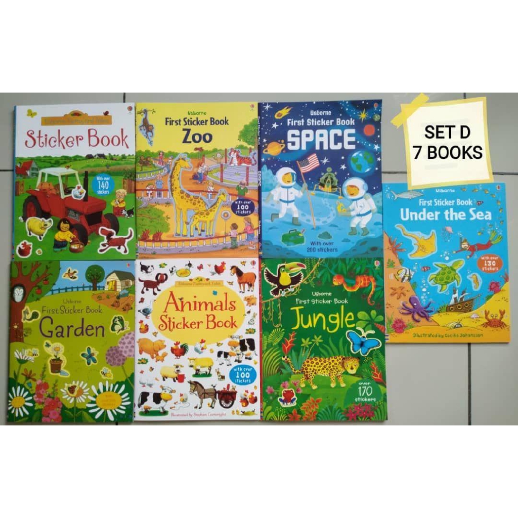 Usborne sticker books 7 books set D | Shopee Malaysia