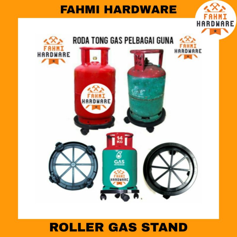 4 Wheel PVC Heavy Duty Gas Roller / Gas Stand / Gas Roller Base / Roda ...