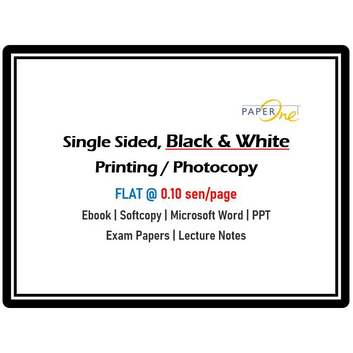 (0.10sen/Page) SINGLE SIDED | PRINTING SERVICE A4 - [Photocopy, Binding ...
