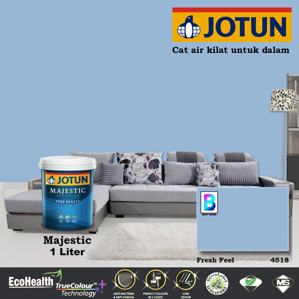 Jotun Majestic True Beauty Collection 1 Liter Snow White 5001 / Blue ...