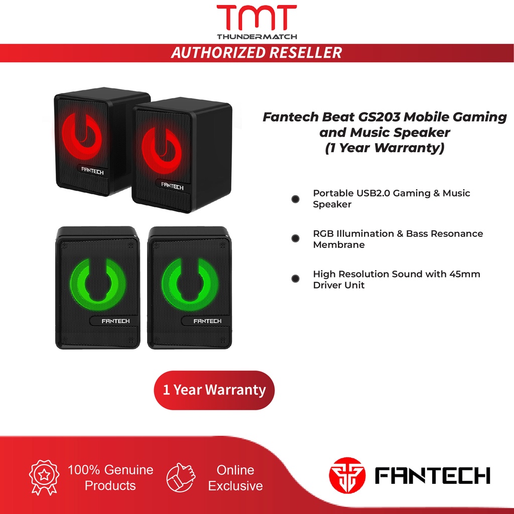 Fantech GS205/GS203/GS202 Gaming & Music RGB Speakers (1 Year Warranty ...