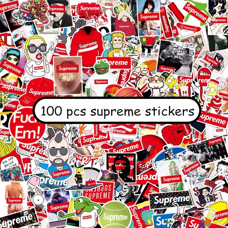 100 PCS Supreme Graffiti Sticker Vinyl Decal Luggage Laptop Non ...
