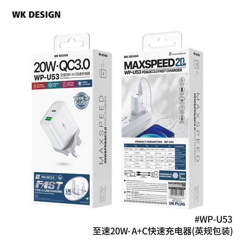 WK Design 20W PD QC 3.0 USB Fast Charger | Shopee Malaysia