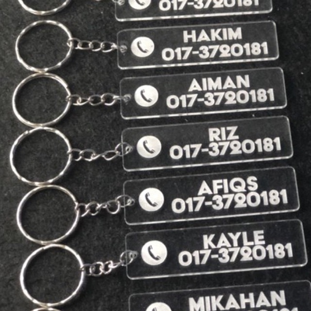 Minimum order 10pcs /Keychain Nama+No fone Acrylic Keychain | Custom ...