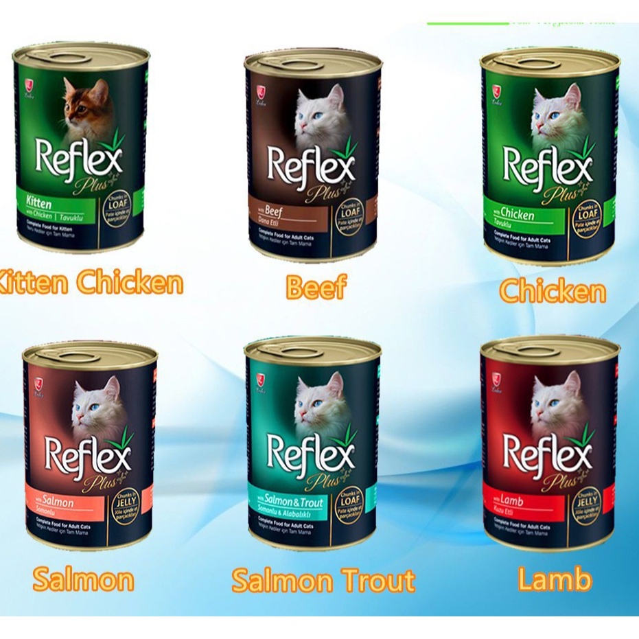 REFLEX PLUS CANNED CAT FOOD 400GX12 MIX RANDOMLY FREE CAT SNACK ...