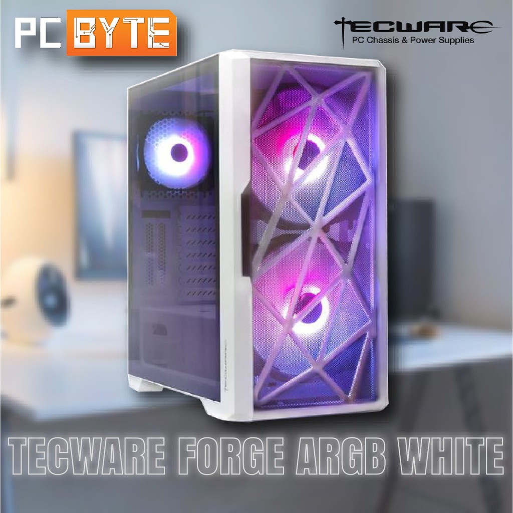 TECWARE Forge ARGB TG ATX Chassis - White | Shopee Malaysia