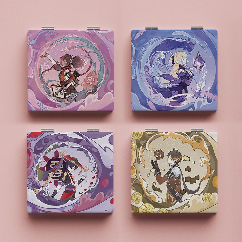 Genshin Impact Cosplay Xiao Venti Kazuha Mini Makeup Compact Pocket ...