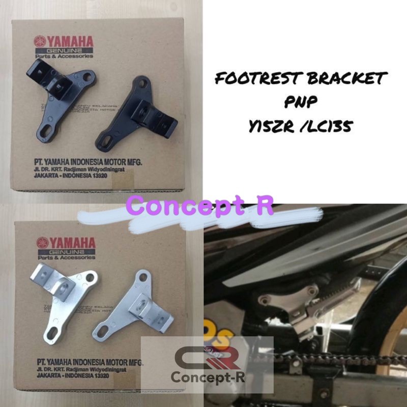 Rear Footrest Bracket Y15ZR/LC135 Black/Silver Y15 Footrest Bracket ...