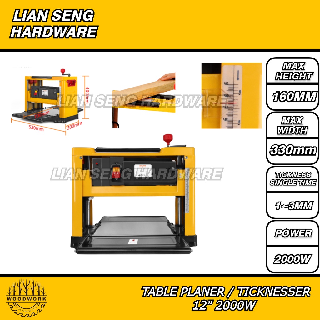 LUXTER/BODA Thicknesser Planer Portable Thickness Planer Without Stand ...