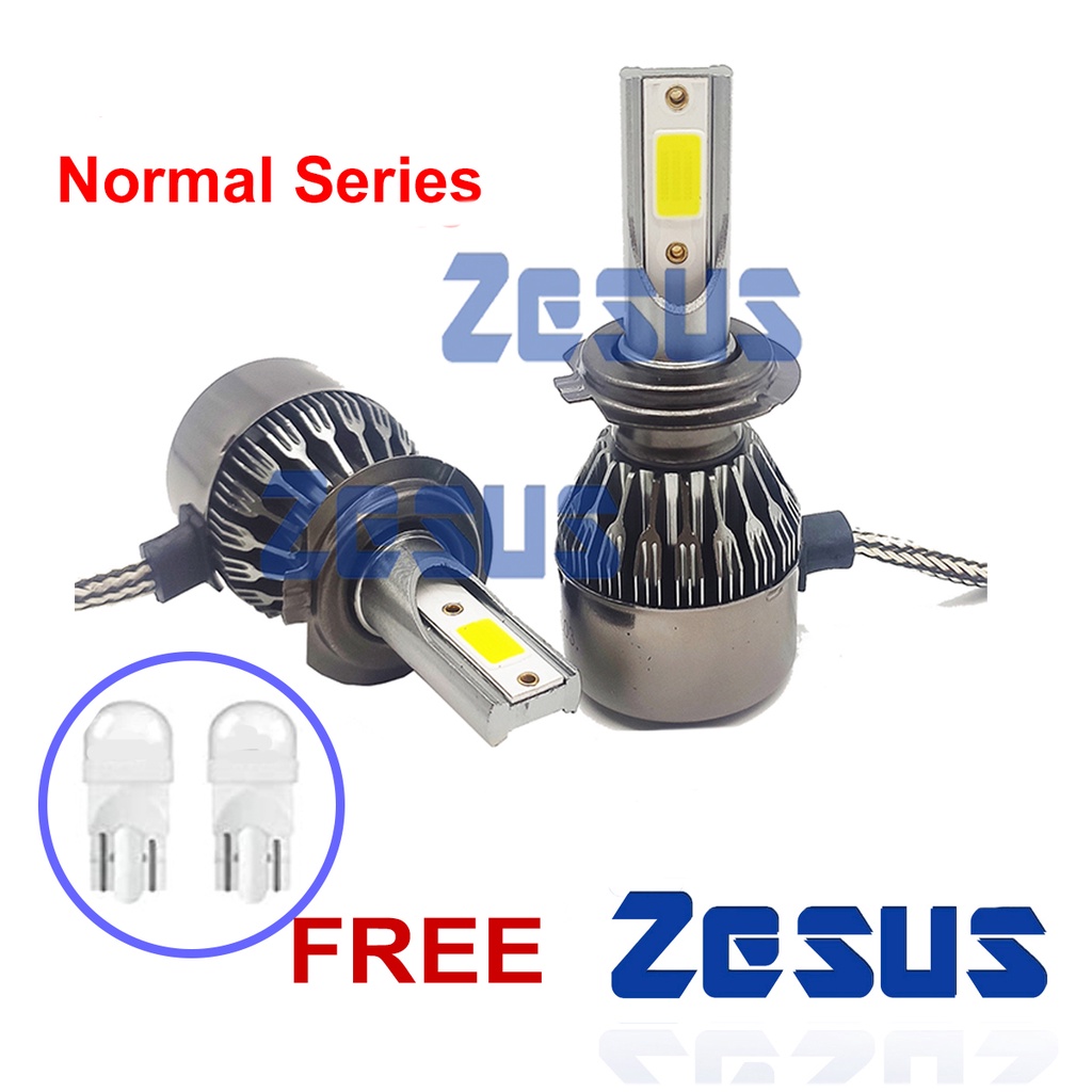 1 Pair 6000K WHITE Bright Putih BULD Car Headlight Headlamp LED Putih ...