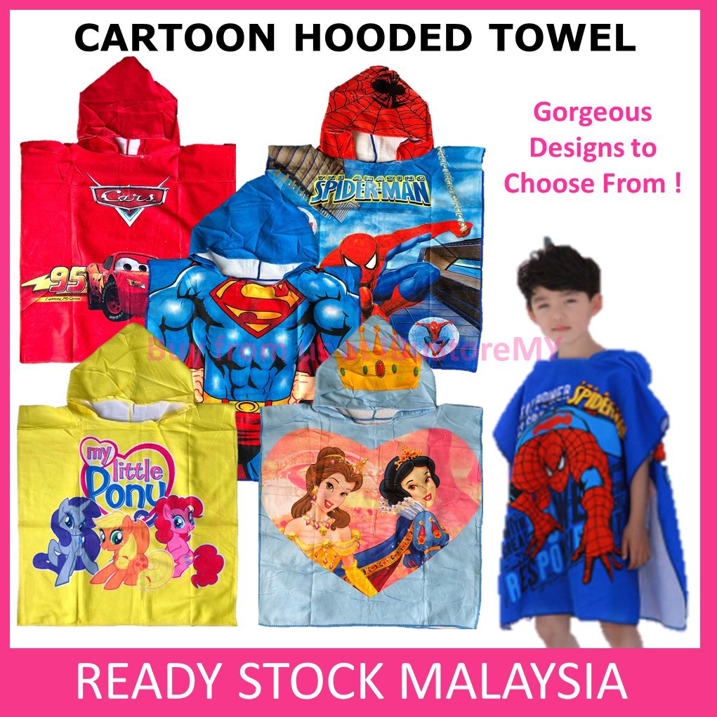Cartoon Hooded Towel Beach Towel Kids Towel Bathrobe Tuala Budak Hood ...