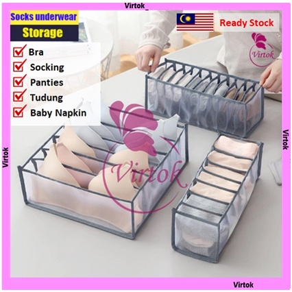 VIRTOK Wardrobe Organizer Underwear Tudung Turban Hijab Storage Box ...