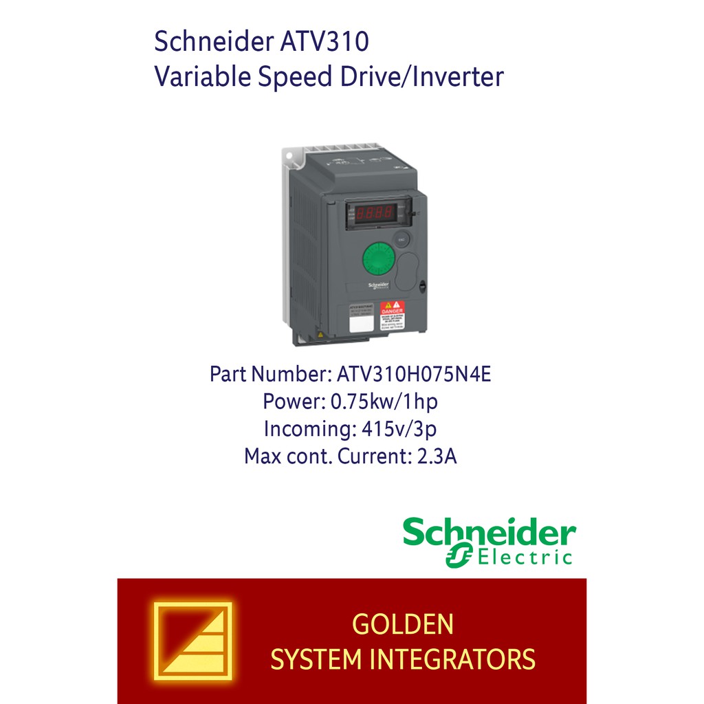 Schneider Inverter Variable Speed Drive ATV310 0.75kw 1hp LOCAL GENUINE ...
