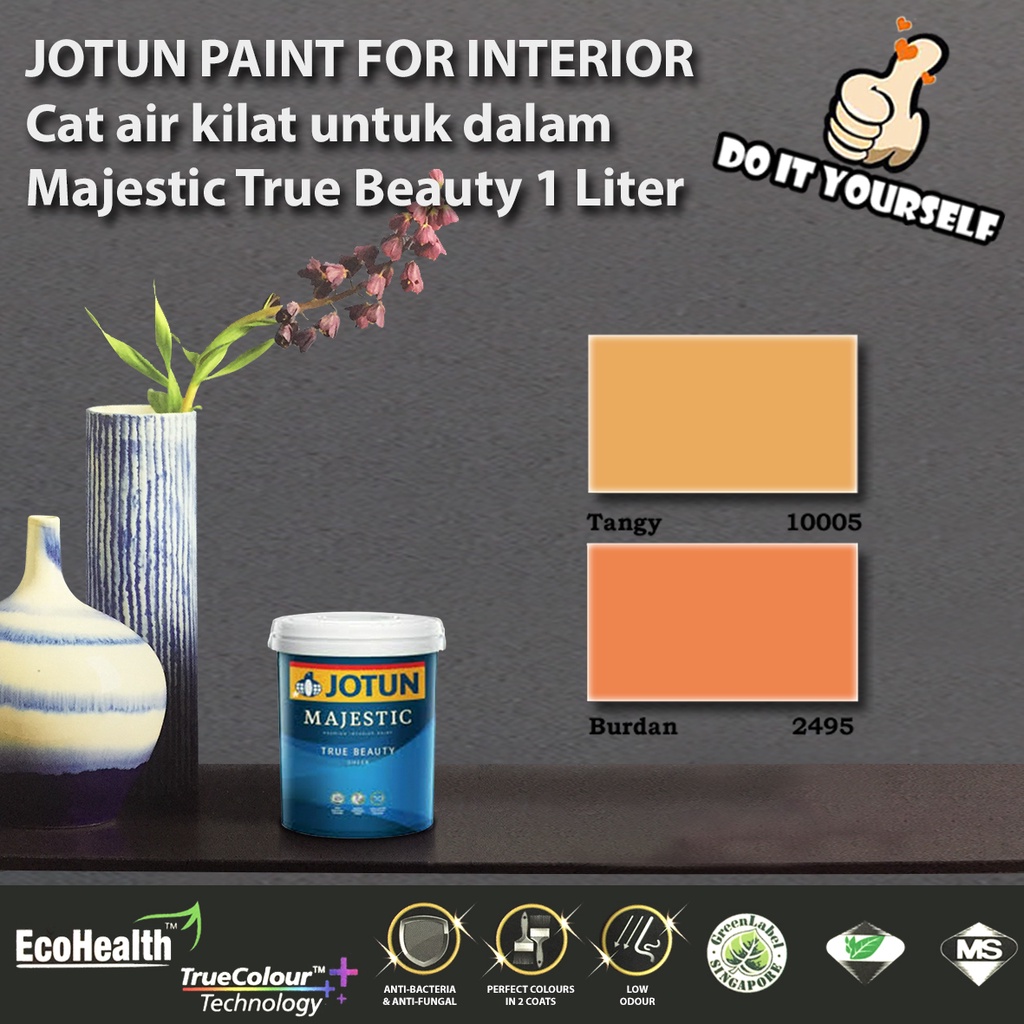 Jotun Majestic True Beauty Collection 1 Liter Tangy 10005 / Burdan 2495 ...