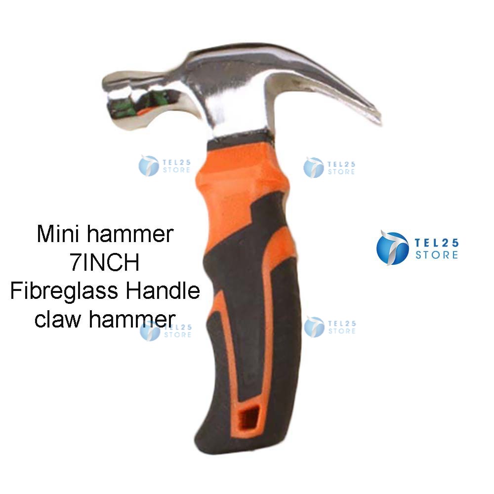 [ 1 UNIT ] Mini hammer 7INCH /Fibreglass Handle stubby/23mm claw hammer ...