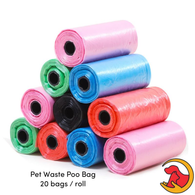 Pet Waste Poo Bag 15pcs / roll (Random colour) | Shopee Malaysia