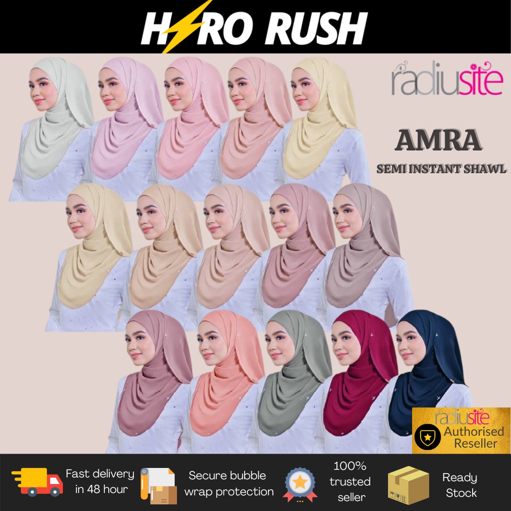 Radiusite | Amra Semi Instant Shawl Made With Pearl Chiffon | Shopee ...
