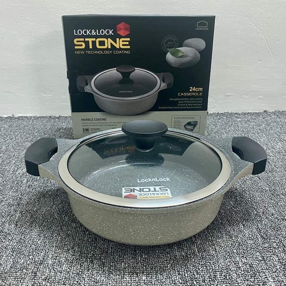 Stone Premium Stone Pot 7 Layers 2 LocknLock Handles LCA6242D 24cm (Low ...