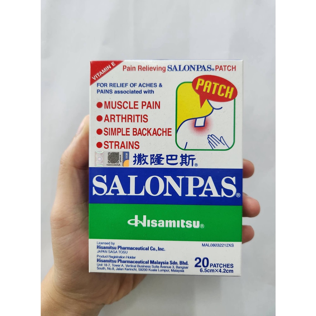 Salonpas Patch 6.5cmx4.2cm (20's) | Shopee Malaysia