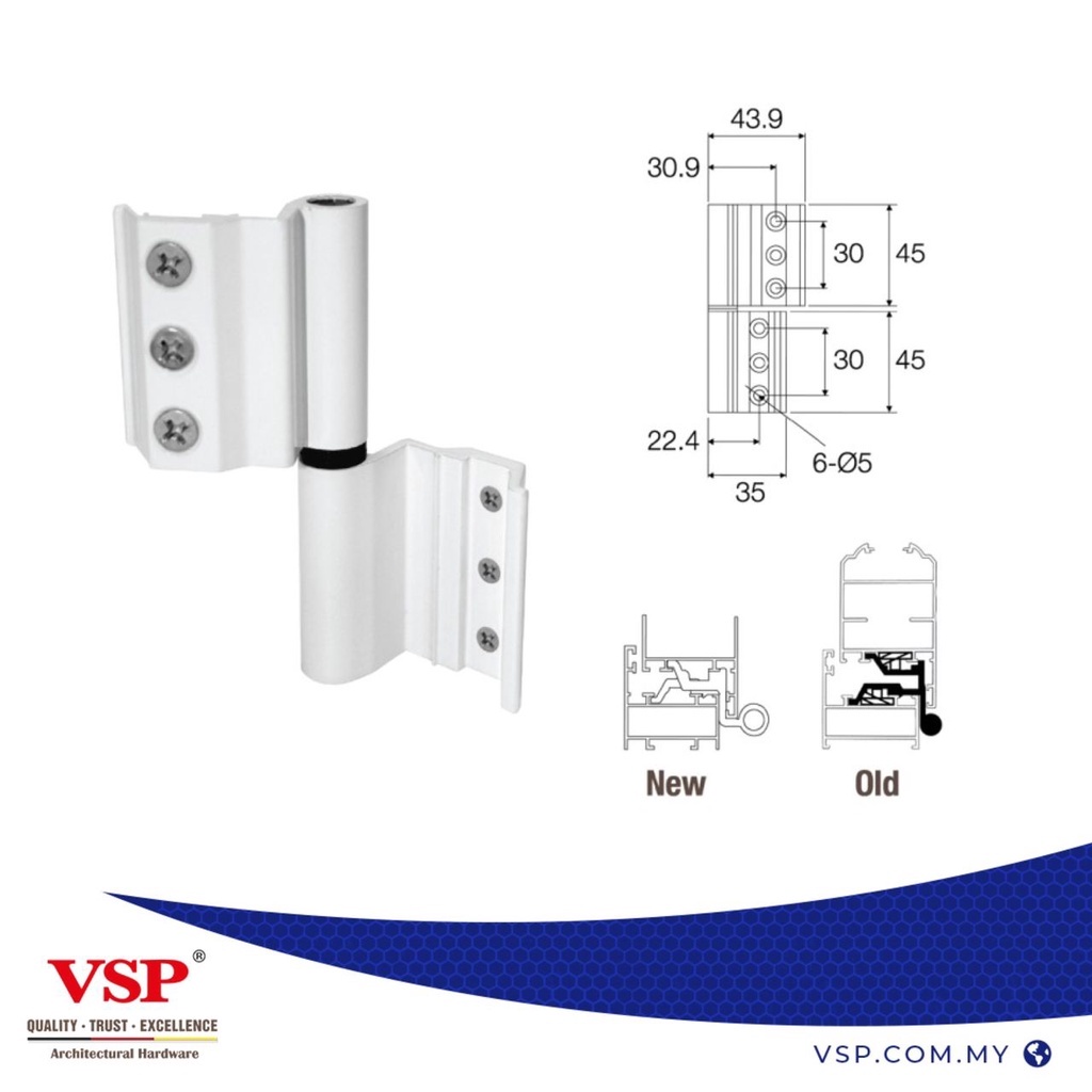 100VS - VSP-MH-805 Light Duty Euro Hinge (Exposed) | Shopee Malaysia