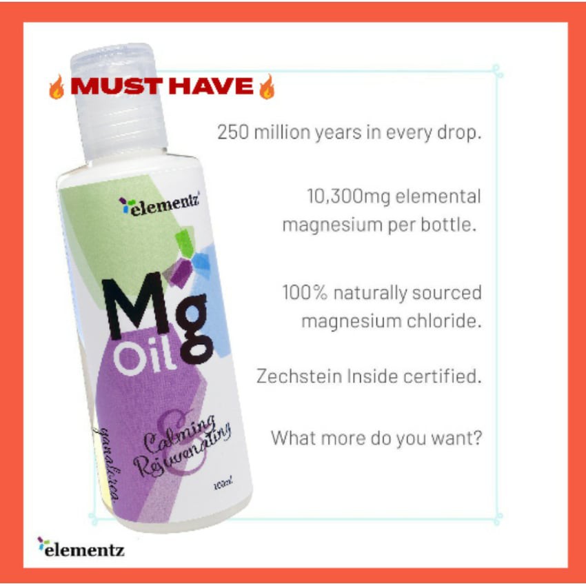 🔥MUST HAVE🔥 100ml Elementz Magnesium Oil (Expiry: 2024) | Shopee Malaysia