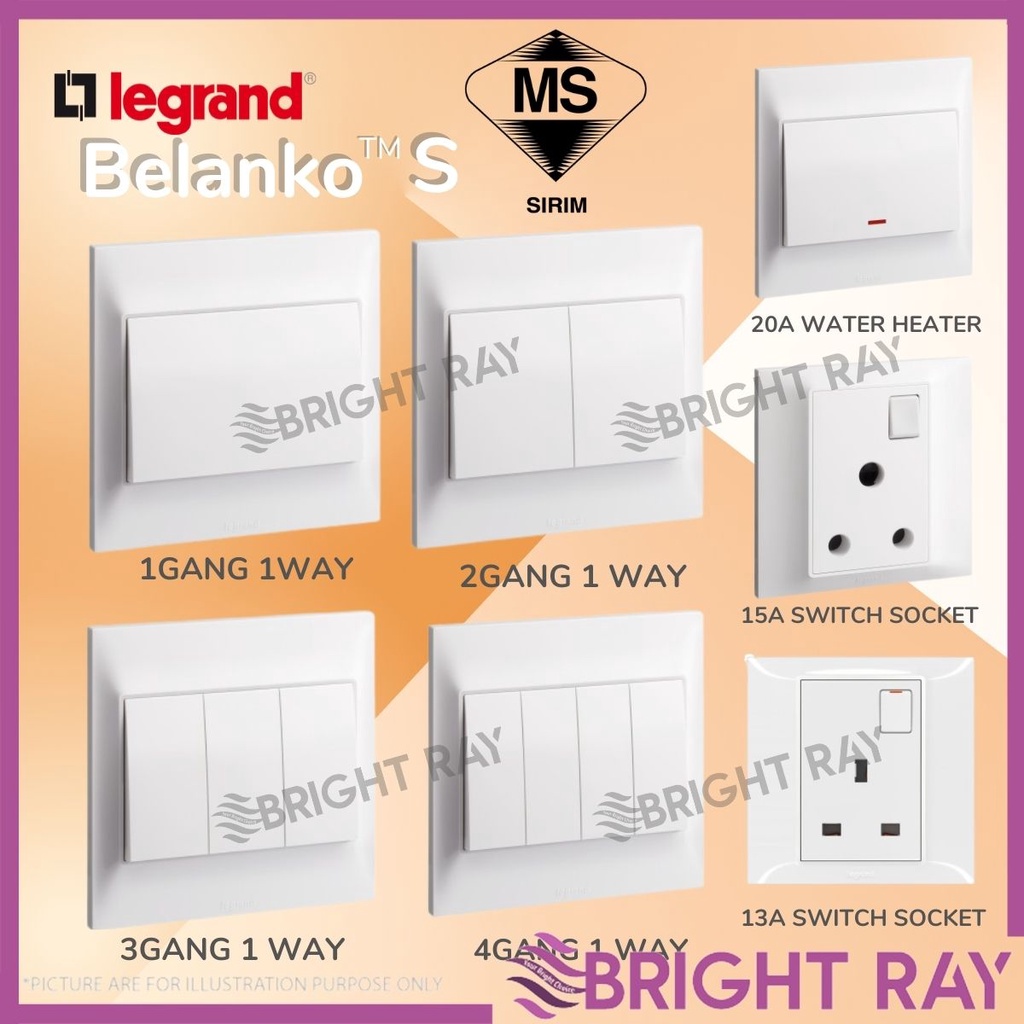 SIRIM LEGRAND Belanko Series Switch Socket White Socket Outlet 1GANG ...
