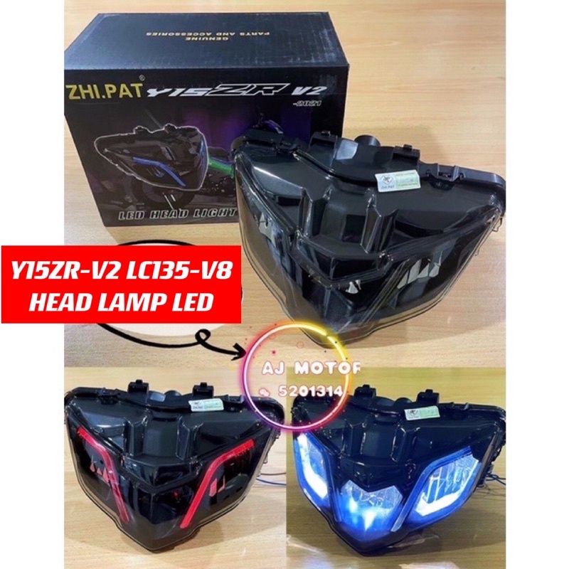 [ HEAD LAMP LED ] YAMAHA Y15ZR V2 / LC135 V8 V9 FI Y15 LC LAMPU DEPAN HEADLIGHT BRAKE LIGHT ...