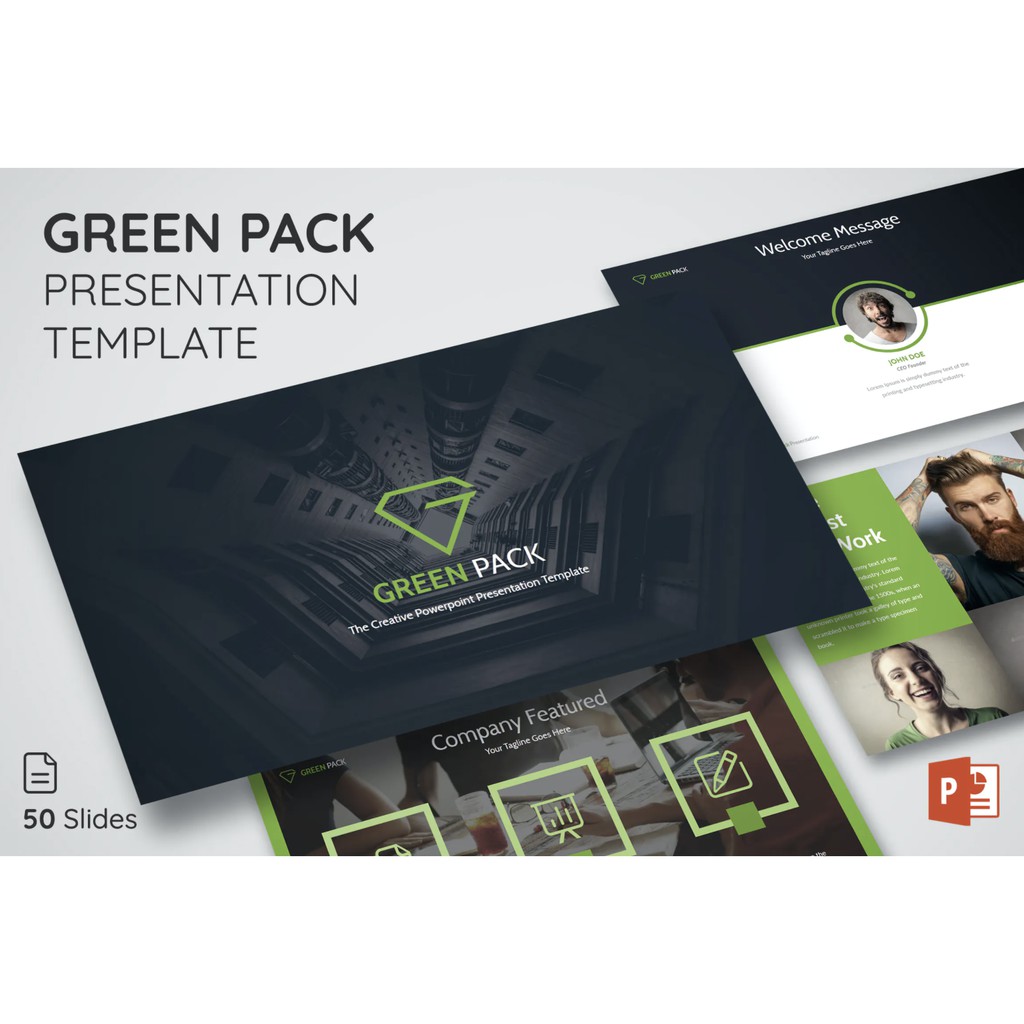 PPT 001 Green Pack - Presentation Template - Power Point | Shopee Malaysia