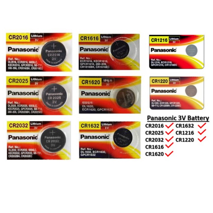 Panasonic CR 3V Lithium Battery CR2032 CR2025 CR2016 CR1632 CR1616 CR1620 CR1220 CR1216 [1pc ...
