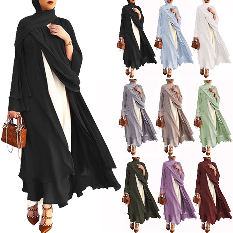 Eid Ramadan Fashion Muslim Abaya Cloak (with scarf) | Shopee Malaysia