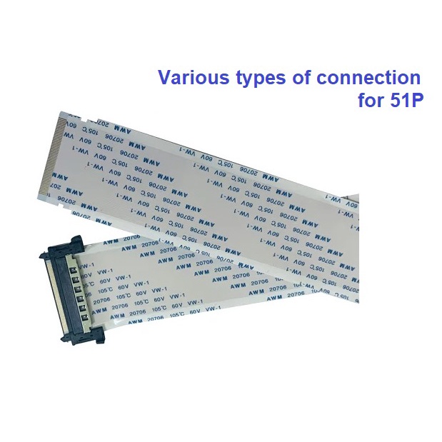 Various Types of One Side 51pins FFC Flex Cable Single Connector 51P for HD LCD TV Screen ...