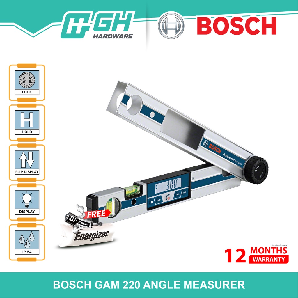 [ GH HARDWARE ] BOSCH Angle Measurer Gam 220 Professional (GAM 220 ...