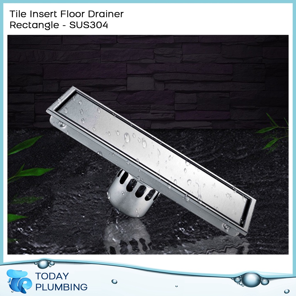 Rectangle SUS304 Stainless Steel Tile-Insert Floor Trap Grating Drainer ...