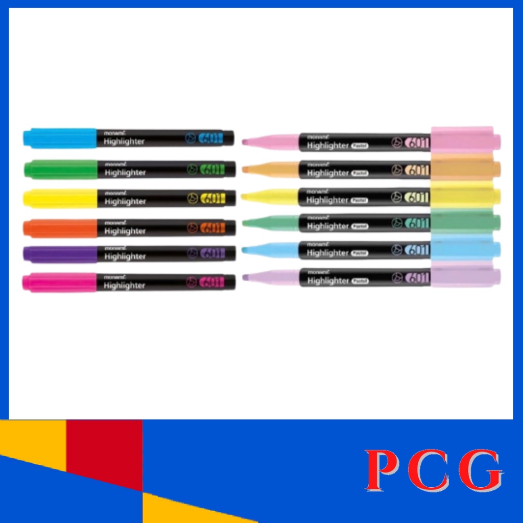 Monami Flourescent & Pastel Colour Highlighter Textliner Pen 601 (Per ...