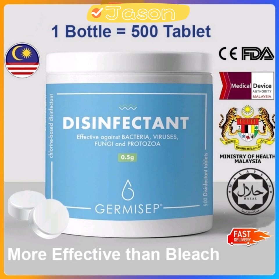 🔥READY STOCK🔥GERMISEP Chlorine-Based Disinfectant Tablet【500pcs】Kills ...