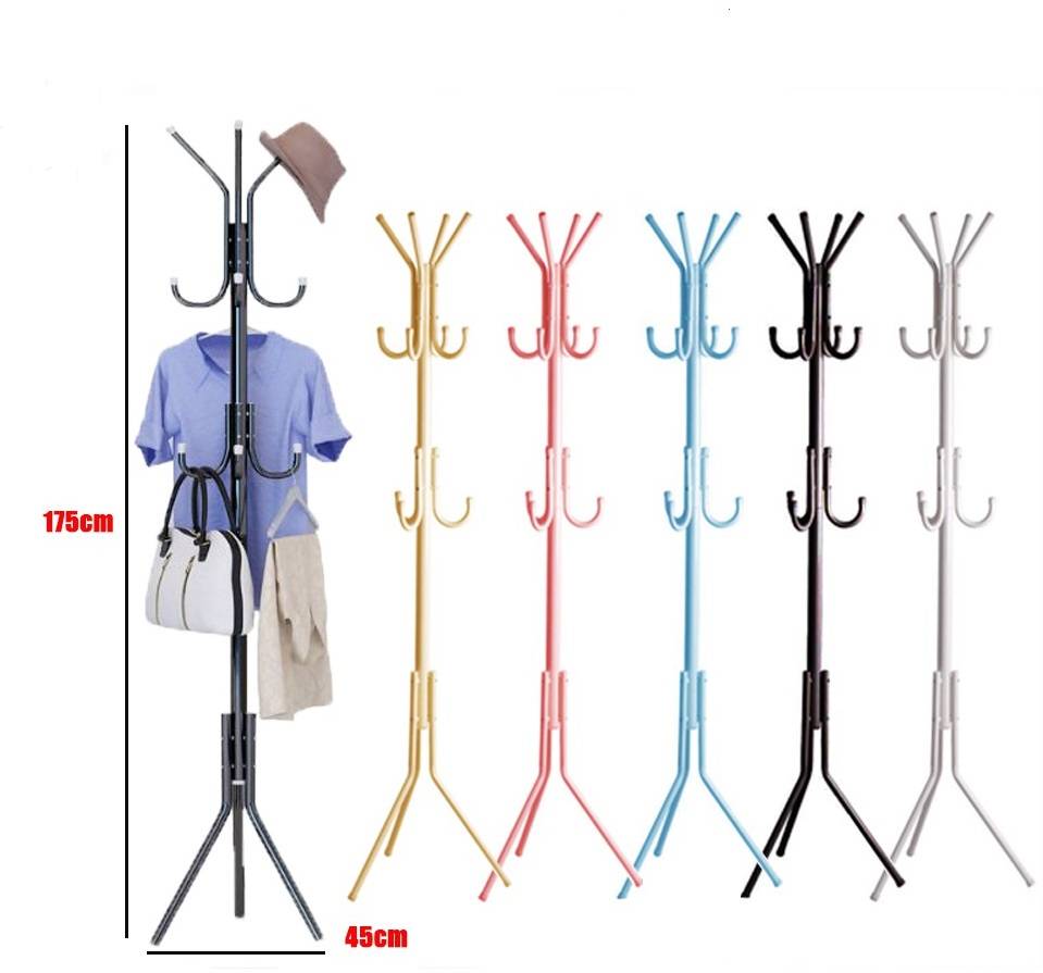 12 Hooks Hanging Pole / Hanging Stand / Rak Penyangkut Baju Bag Beg ...