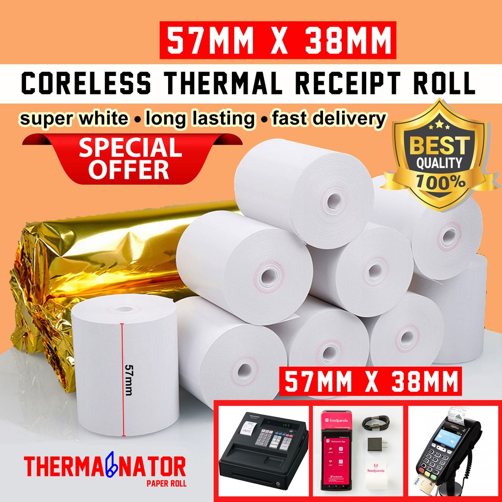 Thermal Receipt Paper Roll / Cheapest Price Quality Resit Coreless 57mm ...