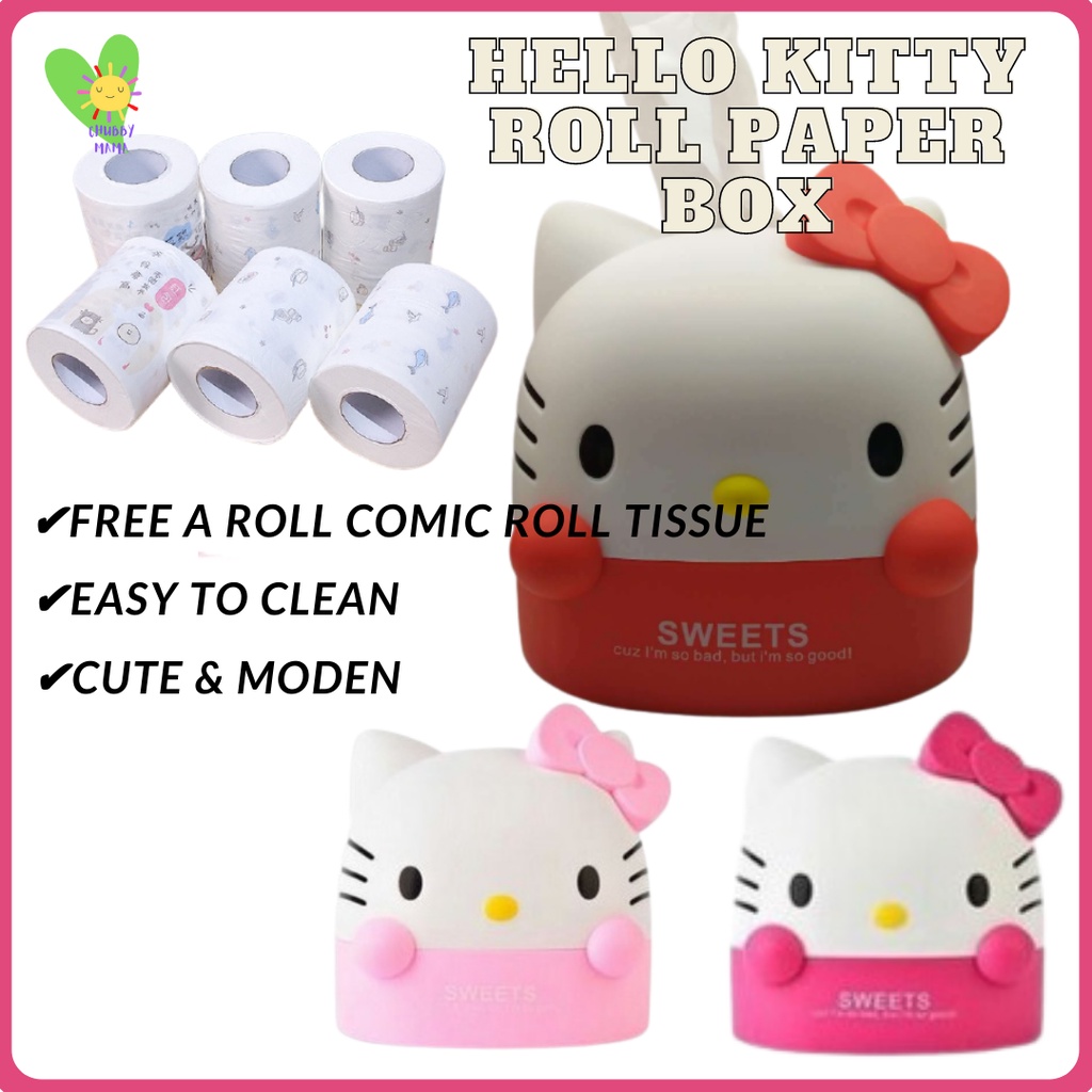 🔥Free Comic Roll Tissue🔥Hello Kitty Roll Tissue Holder Tissue Box ...