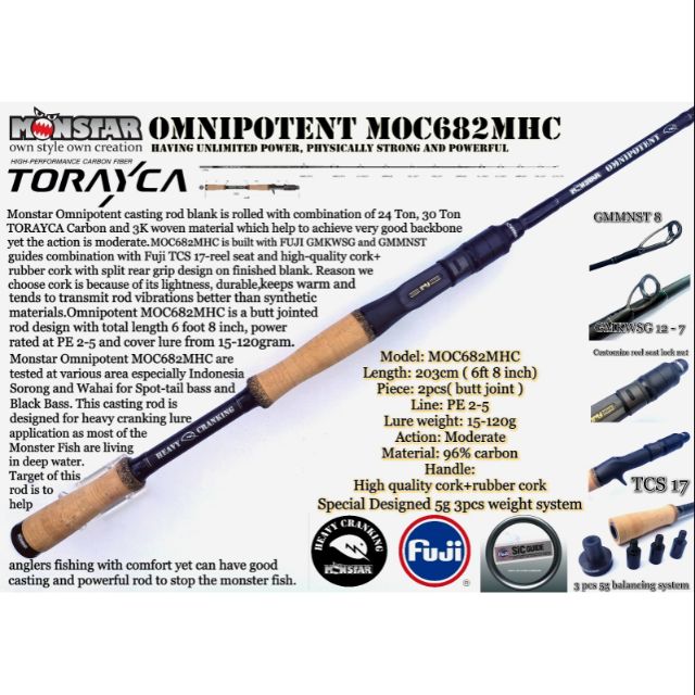 Monstar Omnipotent MOC682MHC Heavy Cranking Rod. | Shopee Malaysia