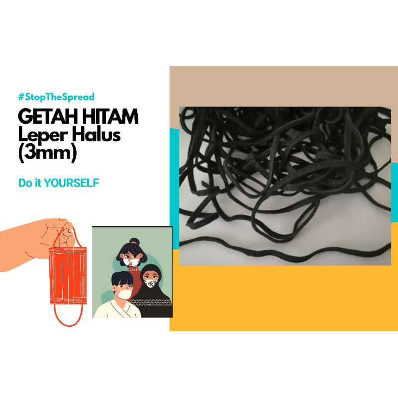 GETAH Hitam LEPER HALUS/ Elastic band (BLACK: 3mm) | Shopee Malaysia