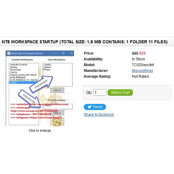 NT8 Workspace Startup (Total size: 1.8 MB Contains: 1 folder 11 files ...