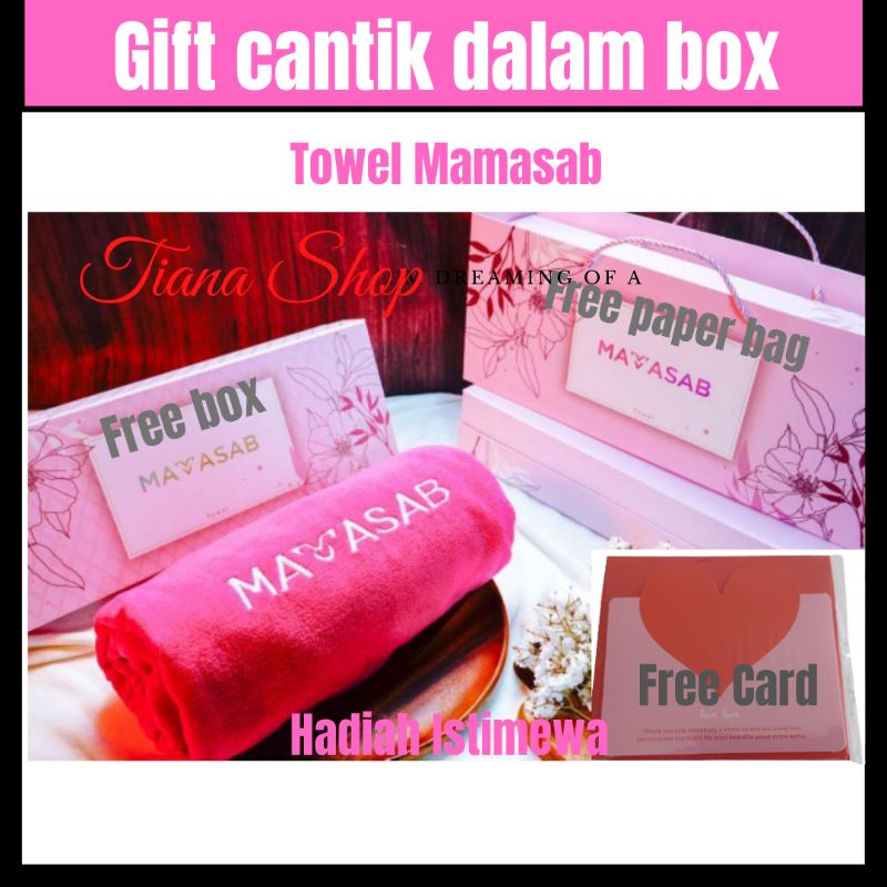 Mamasab Single Premium Bamboo Towel Gift Box Cantik Untuk Hadiah ...