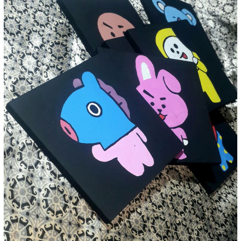 Minimalist Wall Decoration 10x10cm poster Doll BT21 BTS kpop korea ...