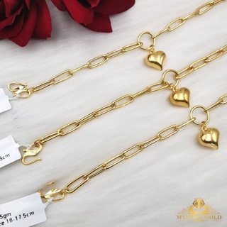 MYDORA Rantai Tangan Paper Clip Love Gantung | EMAS 916/22K | Shopee ...