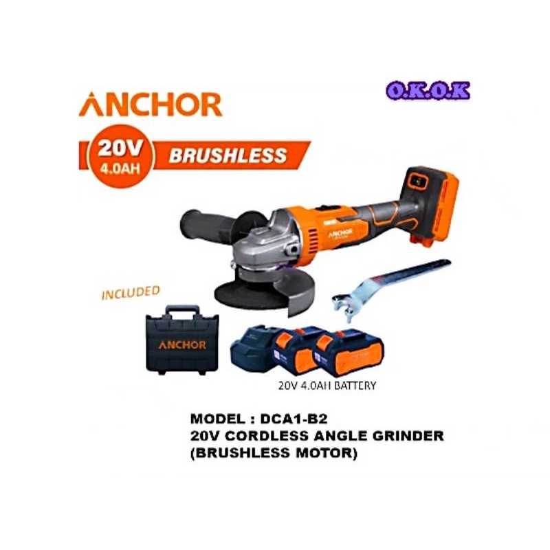 Anchor DCA1-B2 Lithium-Ion Brushless Angle Grinder 无刷角磨机 Pengisar Sudut ...