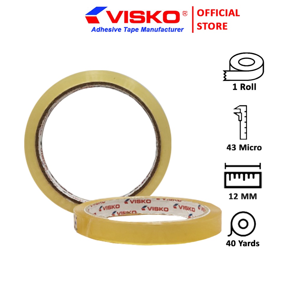 Visko Clear Opp Tape (12mm x 40m) | Shopee Malaysia
