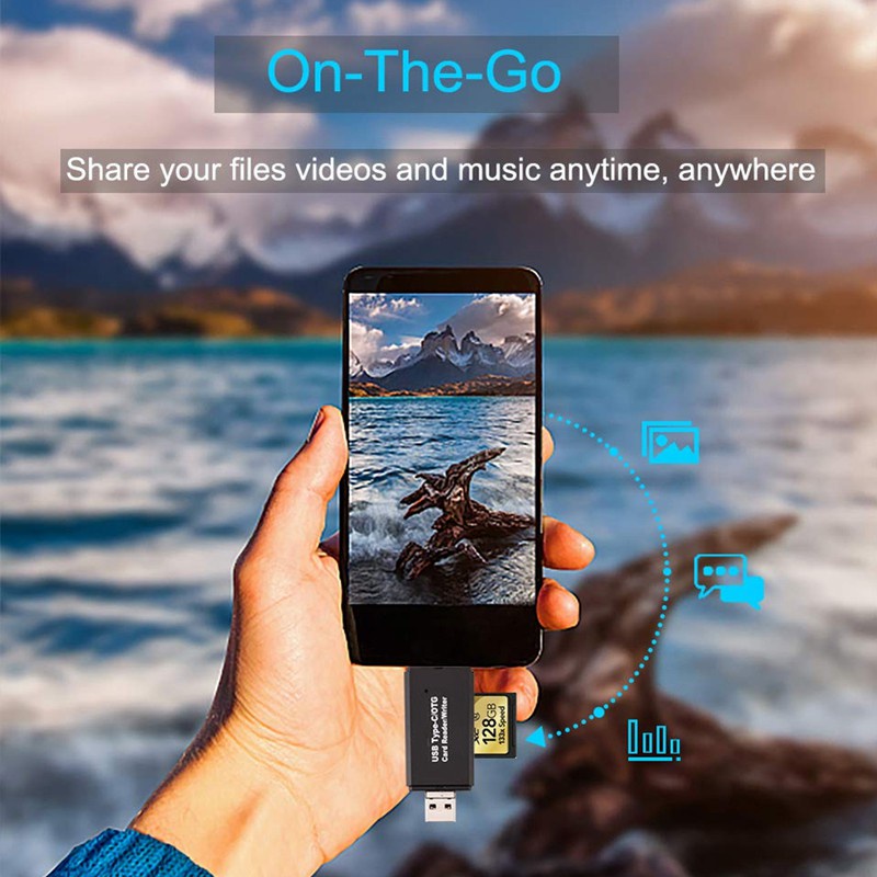 3 in 1 SD Card Reader Memory Card To USB 2.0 Type C Kad Micro OTG TF ...