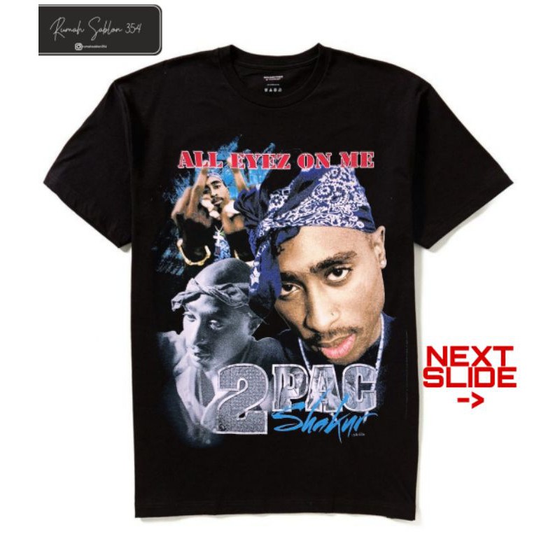LOKAL Kaos Baju TUPAC t-shirt rap tee - ALL EYEZ ON ME/Kaos hitam ...
