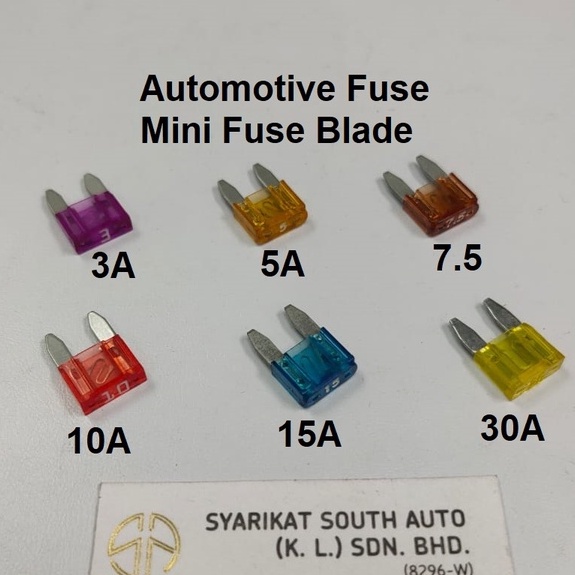 3A 5A 7.5A 10A 15A 20A Mini Fuse Blade 3AMP 5AMP 7.5AMP 10AMP 15AMP 20AMP 32V Violet Tan Brown ...